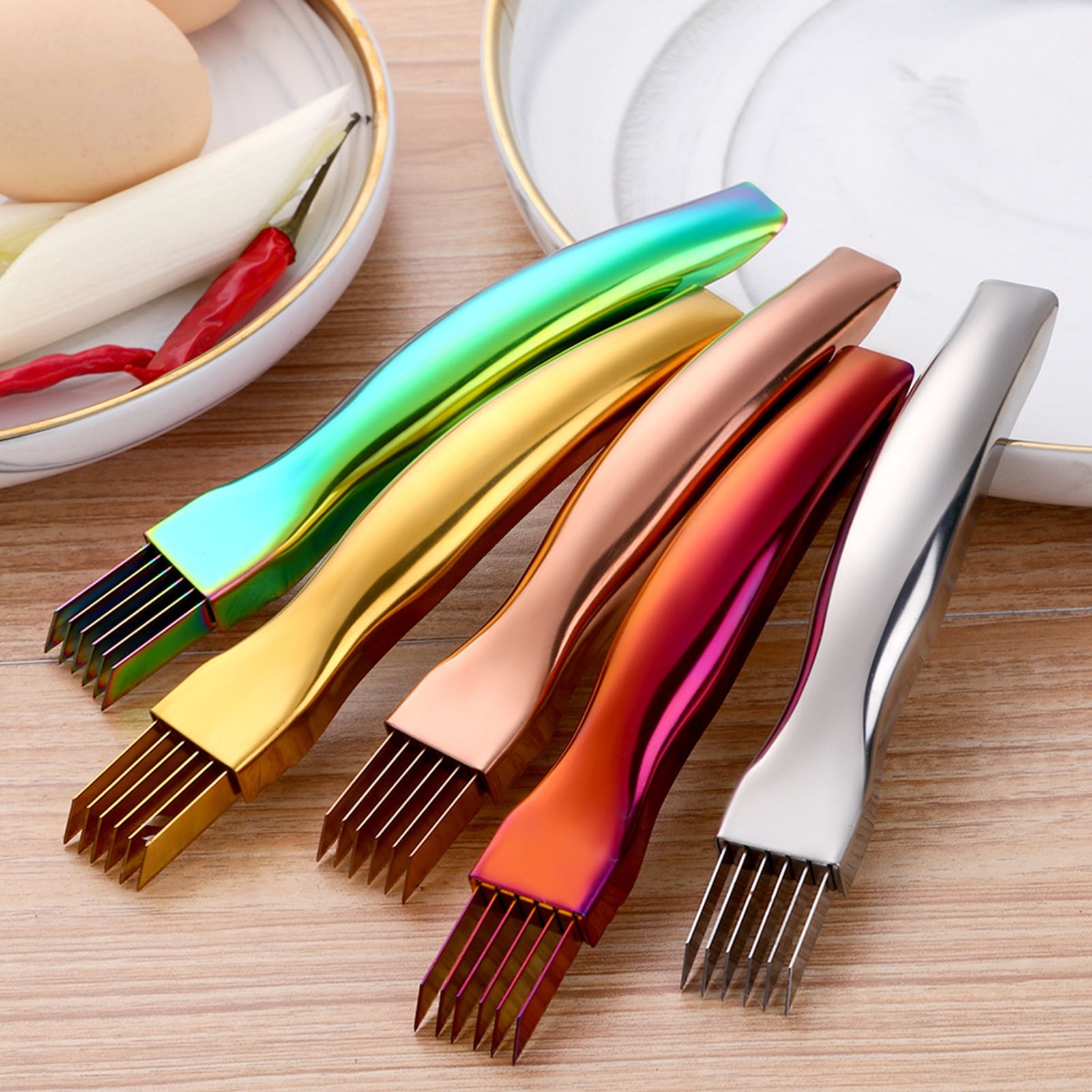 2Pcs Onion Slicer Stainless Steel Onion Cutter Multifunctional Kitchen ...