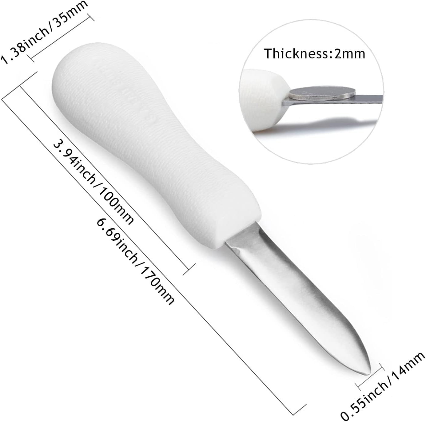 2Pcs Oyster Shucking Knife, Stainless Steel Oyster Knife Shucker, Oyster Shucker Clam Knife ...