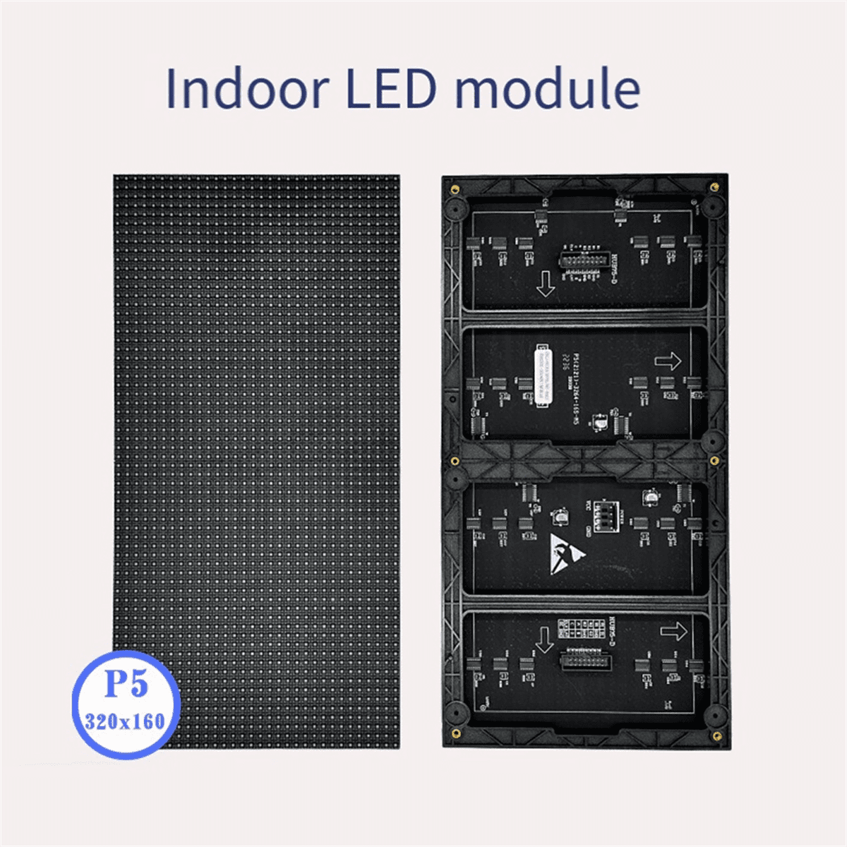 2Pcs P5 Indoor LED Screen Panel 64X32 Pixels LED Display Module 16 Scan ...
