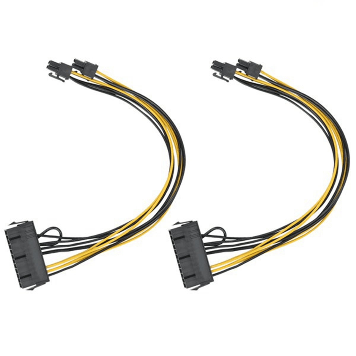 2Pcs PC PSU ATX 24-Pin Female to Dual PCI-E 6-Pin Male Converter ...