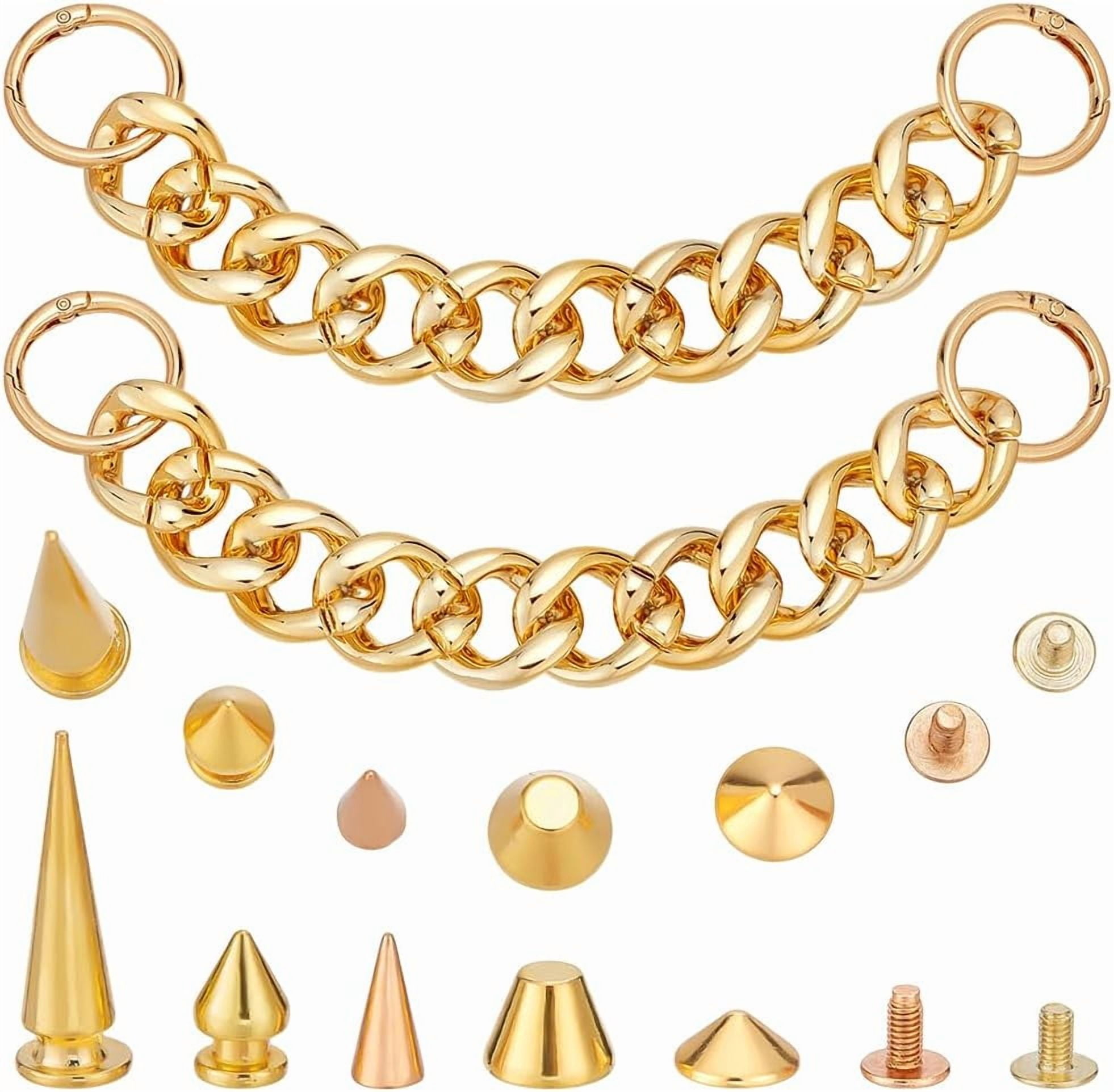 2Pcs PE Buckles with Zinc Alloy Clasps with 40 Sets Spikes Screwback ...