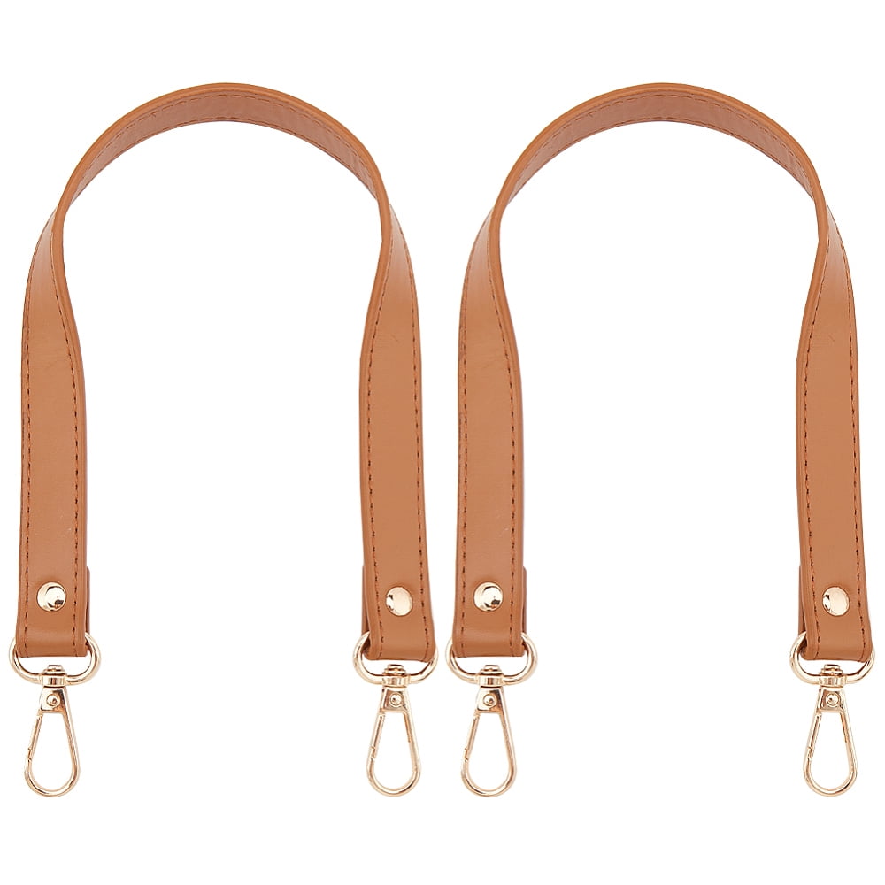 2Pcs PU Leather Bag Handles with Golden Plated Alloy Swivel Clasps ...