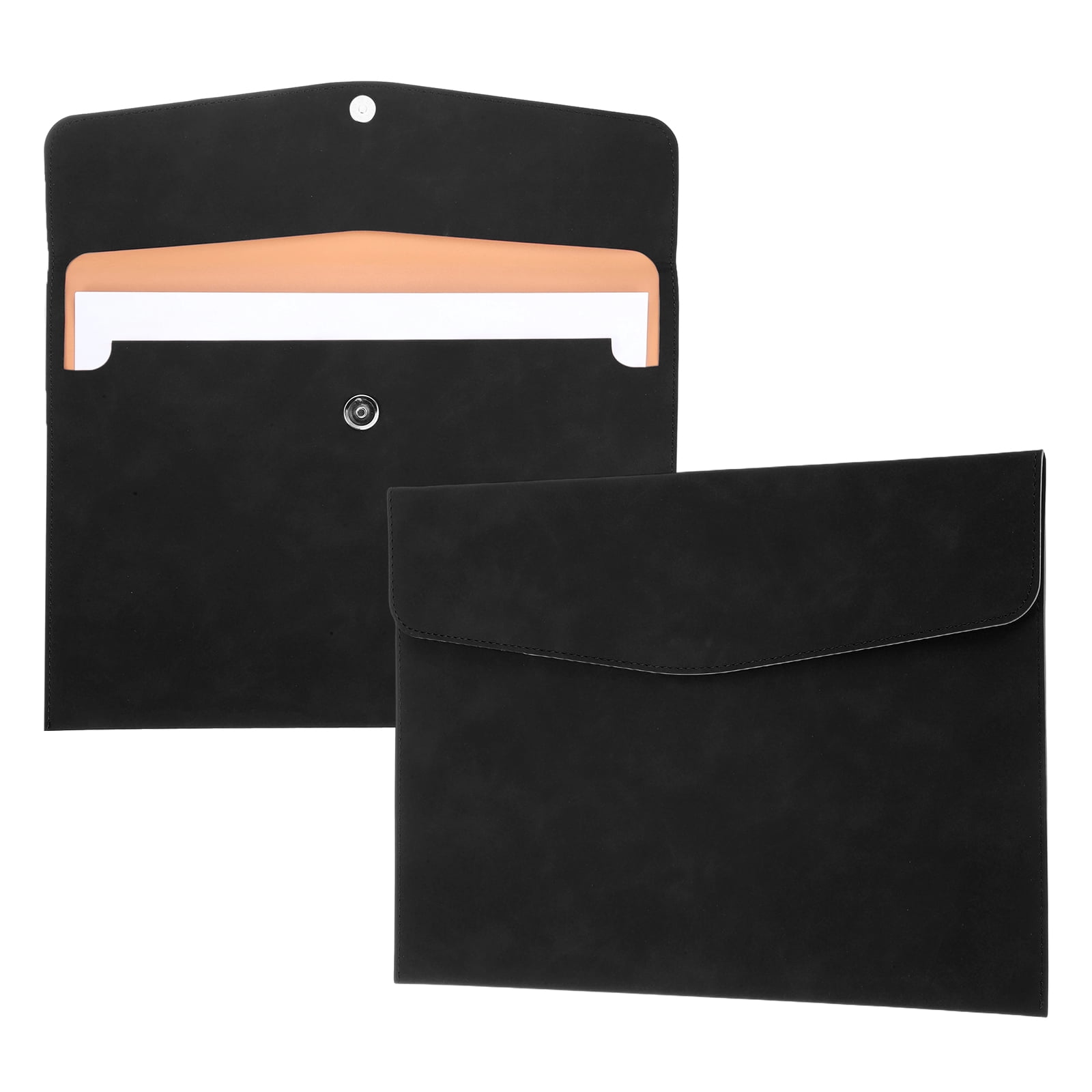2Pcs PU Leather File Folders, 13x9" A4 Document Holder Waterproof ...