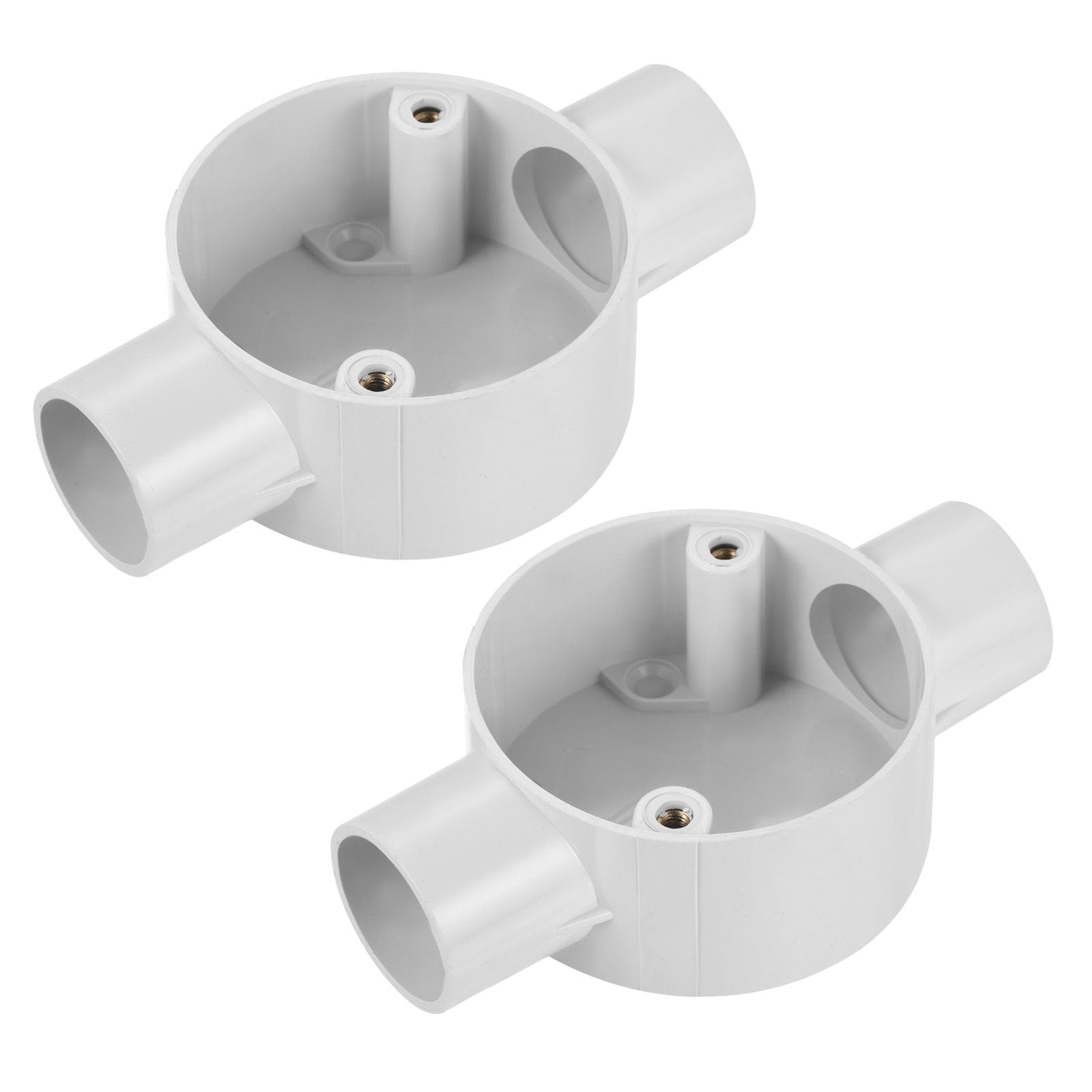 2Pcs PVC Conduit Box Junction Box 2 Way 25mm M4 x 0.7 Waterproof Electronic Projects - Walmart.com