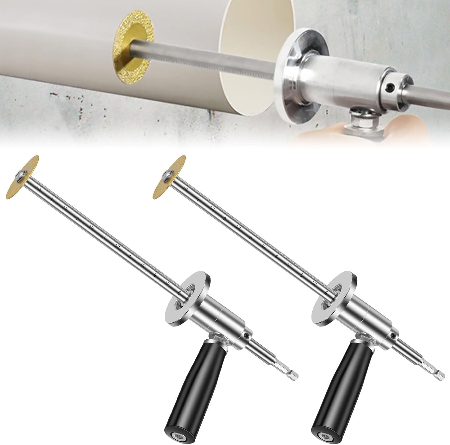2Pcs PVC Pipe Inside Cutter with Diamond Grit Cutting Wheel and Handle ...