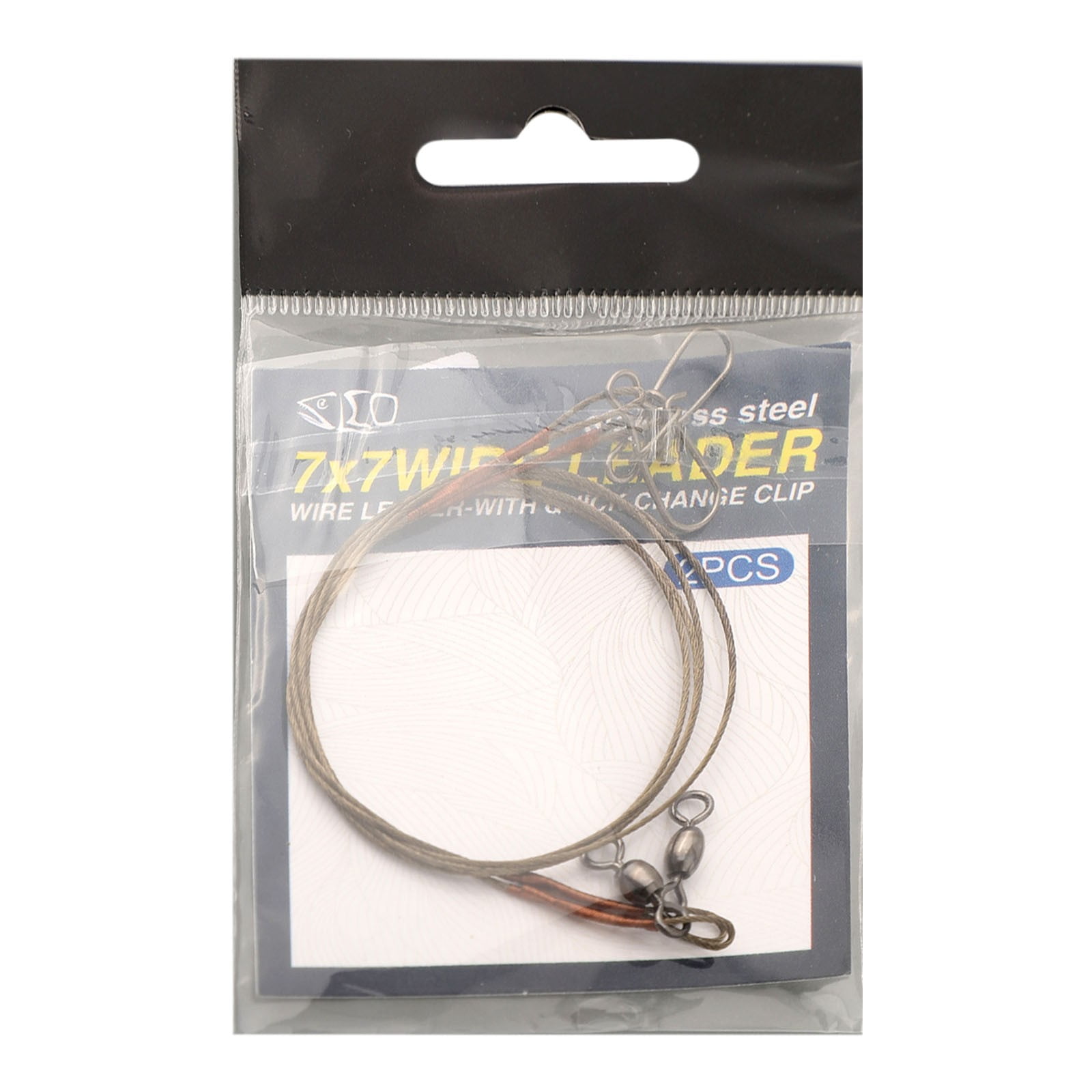 2Pcs/Pack Fishing Line Steel Wire Leader With Snap & Swivels Wire ...