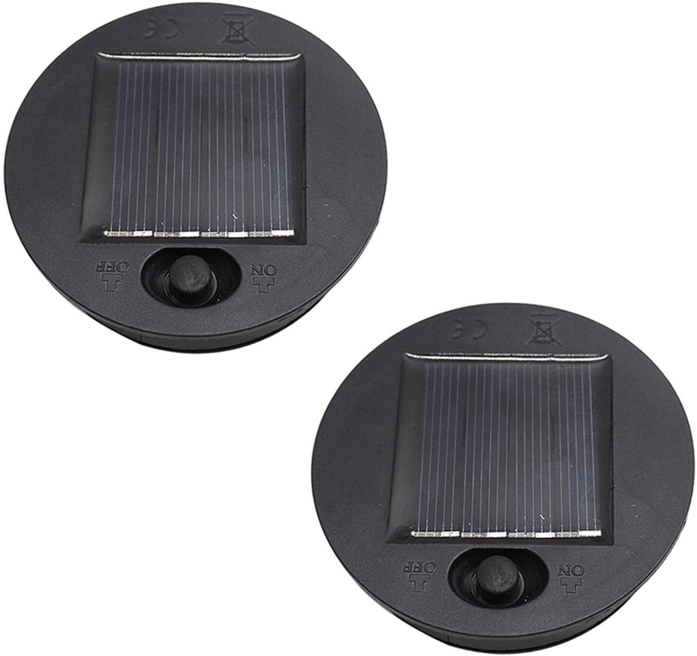 2Pcs/Pack Solar Lights Replacement Top LED Solar Panel Lantern Lid ...