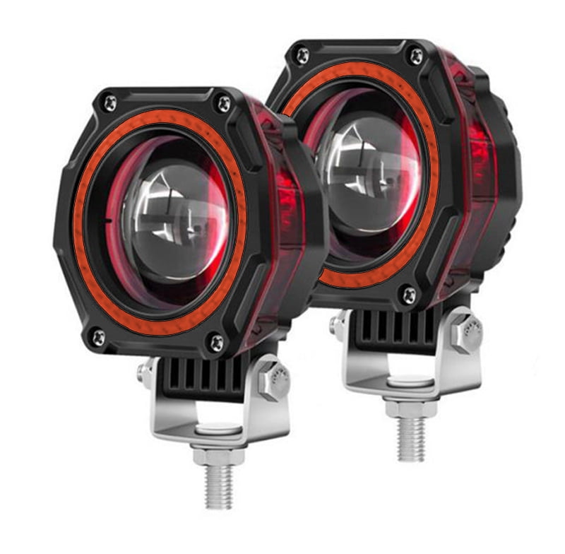 2Pcs Pair 3 Inch Halo LED Spot Work Light Bar Pods Fog Driving Off Road ...