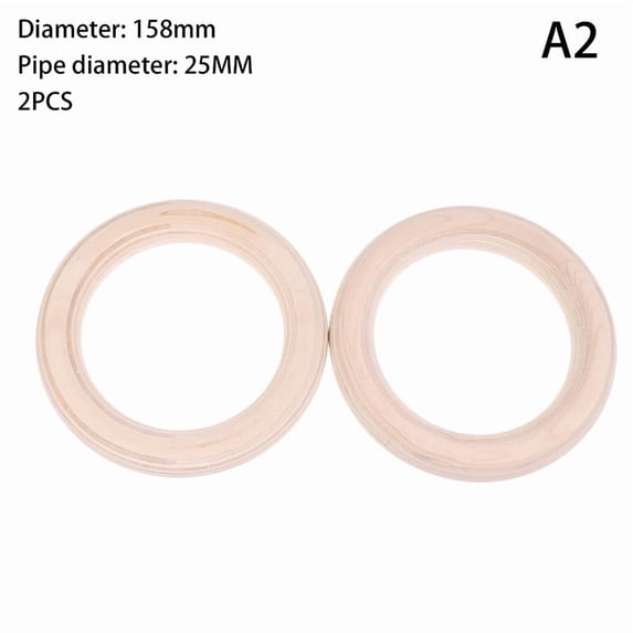 2Pcs/Pairs Wooden Ring Portable Crossfit Gymnastics Rings Gym Shoulder ...
