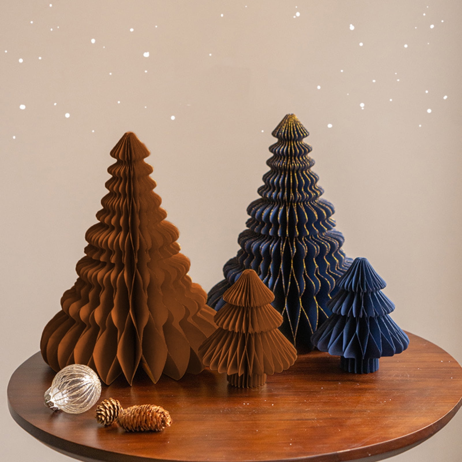 2Pcs Paper Christmas Tree Decoration 3D Honeycomb Trees Table ...