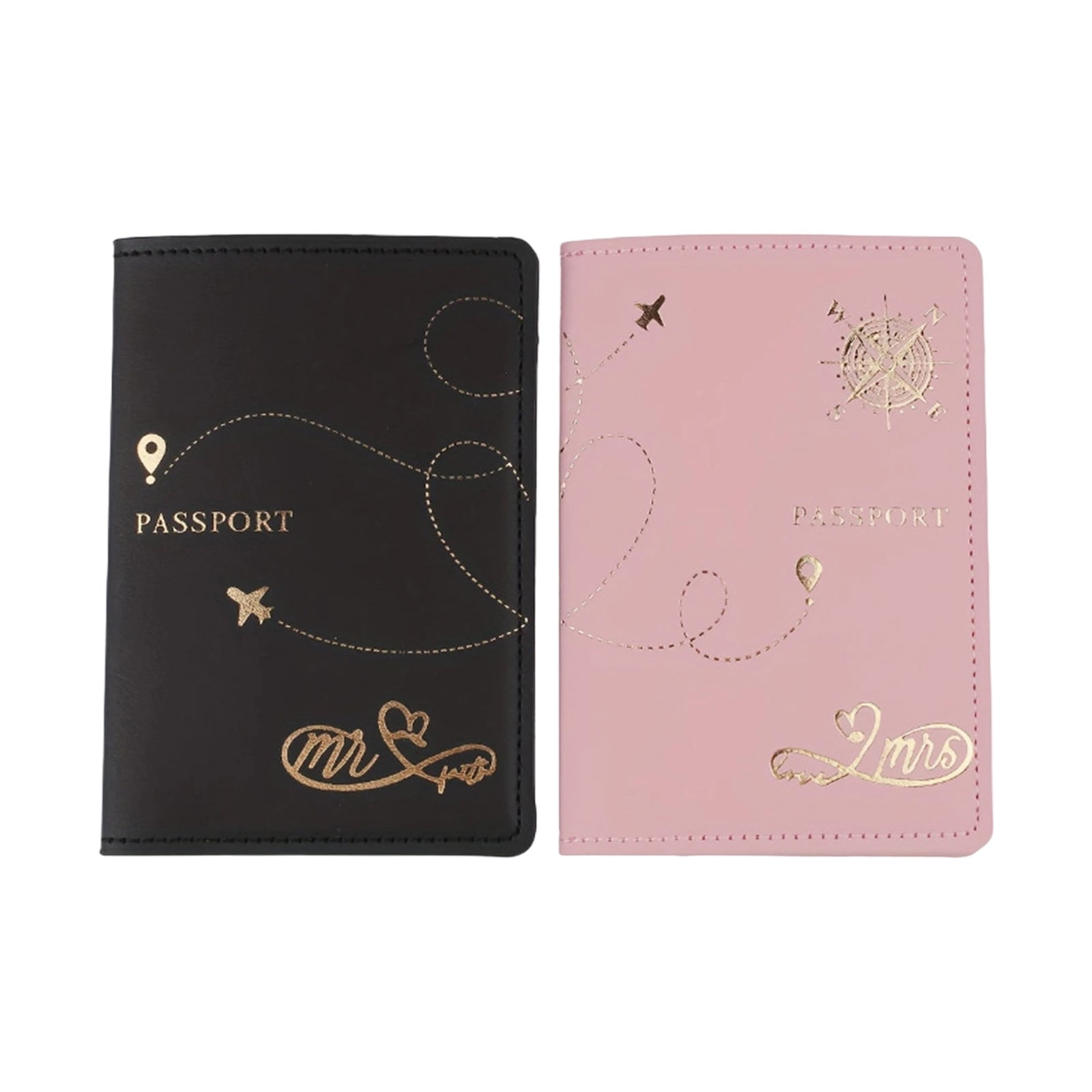 2Pcs Passports Case For Couples PU Leather Passports Holder Wedding ...