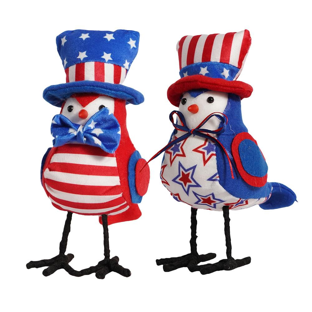 2Pcs Patriotic Bird Figurine St. Patrick’s Day Featherly Friends Birds ...