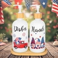 2Pcs Patriotic Soap Dispenser 4th of July Gnome Truck Glass Soap ...