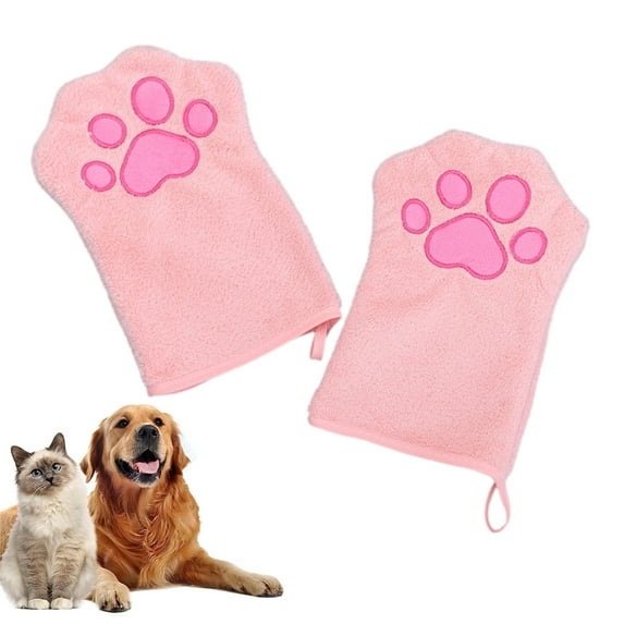 2Pcs Paw Bathing Towel for Cats & Small Dogs, Grooming Towel for Drying ...
