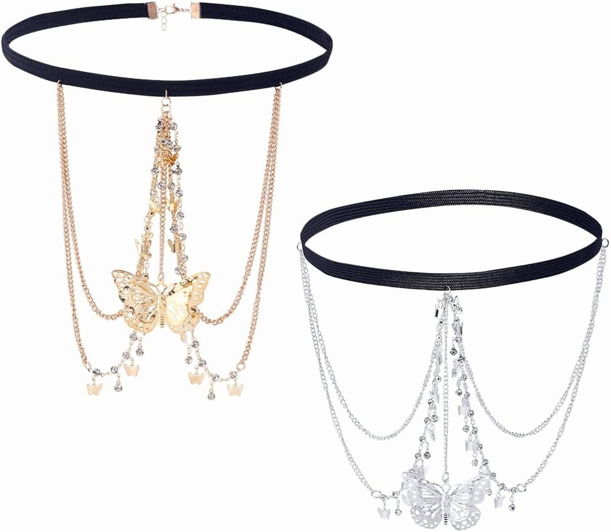 2Pcs Pearl Thigh chains Platinum Pearl Leg Chains Vintage Thigh Chain ...