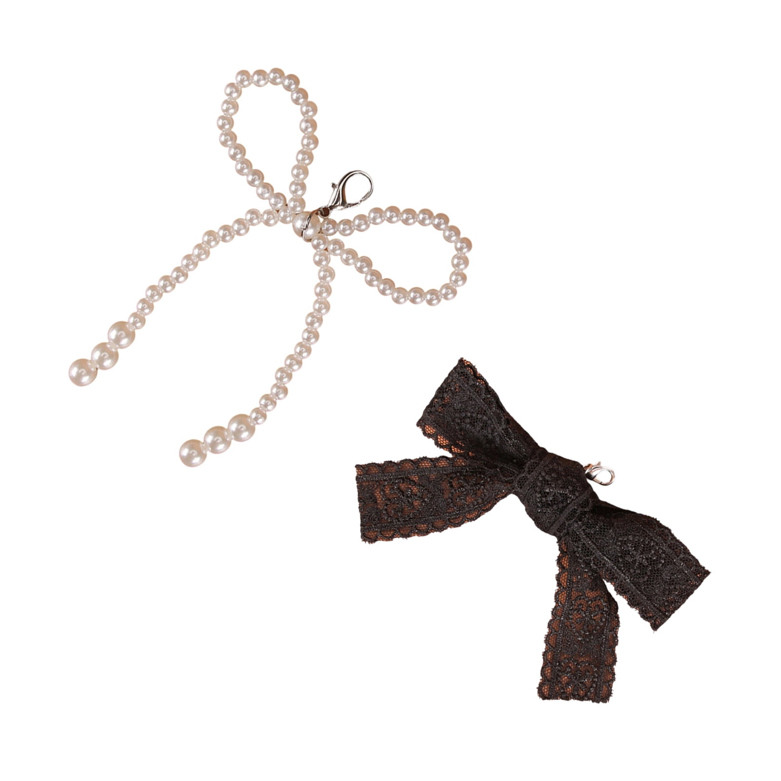 2Pcs Pearls Bowknot Shoe Charm Clip On Beaded Shoe Decoration Chain for ...