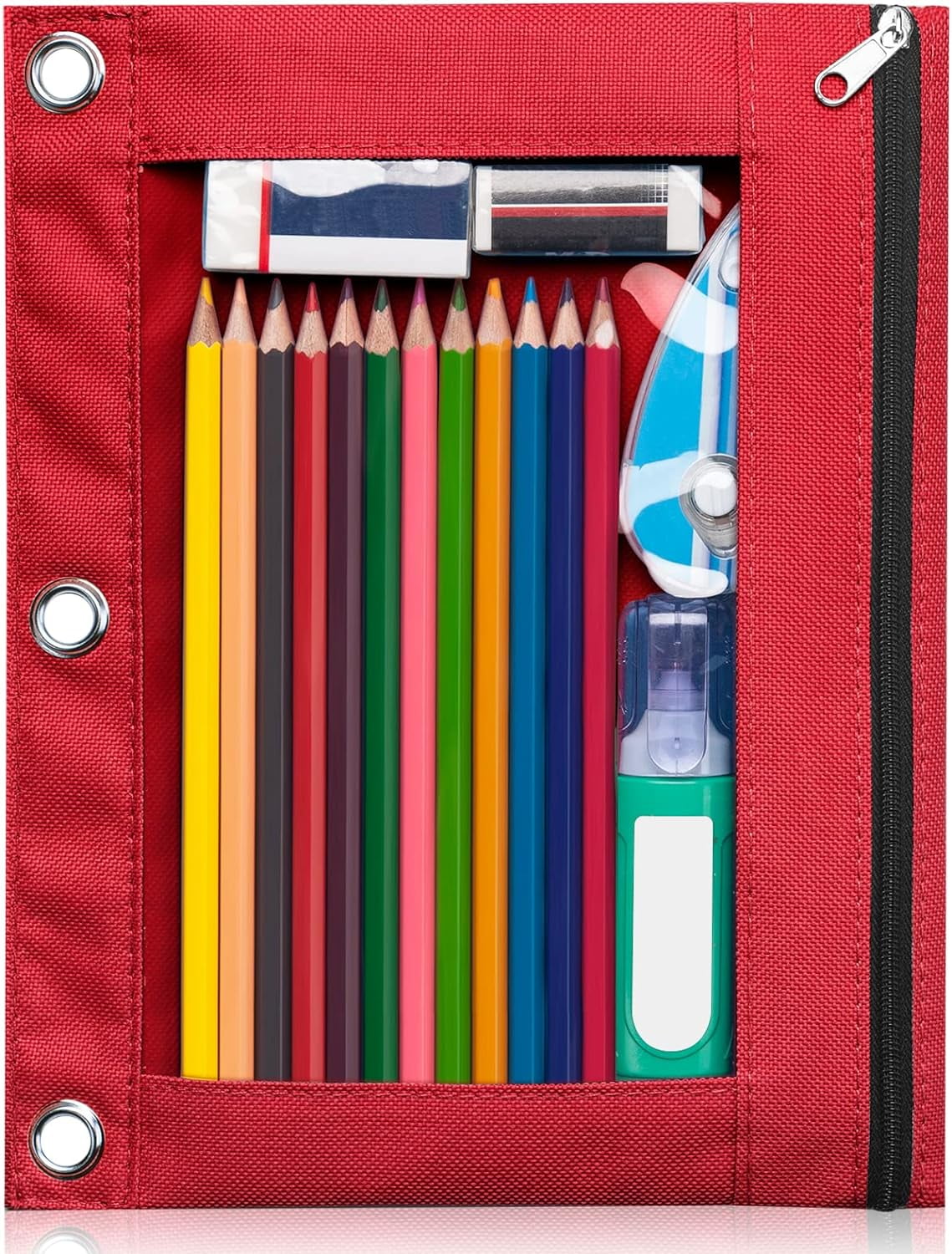 2Pcs Pencil Pouch for 3 Ring Binder, Binder Pencil Case with Smooth ...