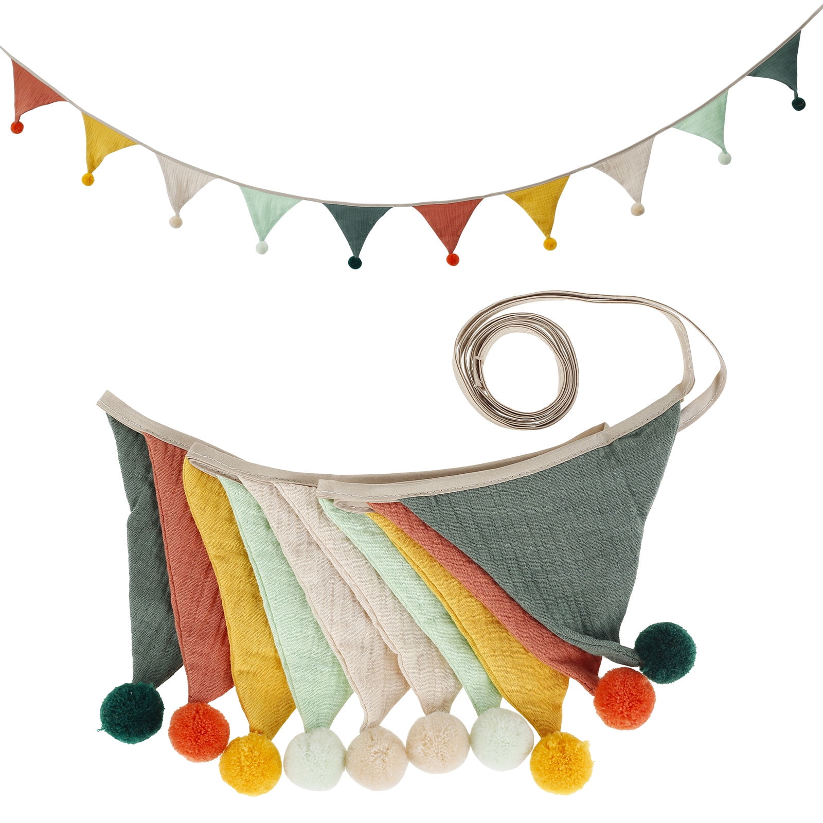 2Pcs Pennant Banner Flags Fabric Triangle Flag Banner Hanging Triangle ...