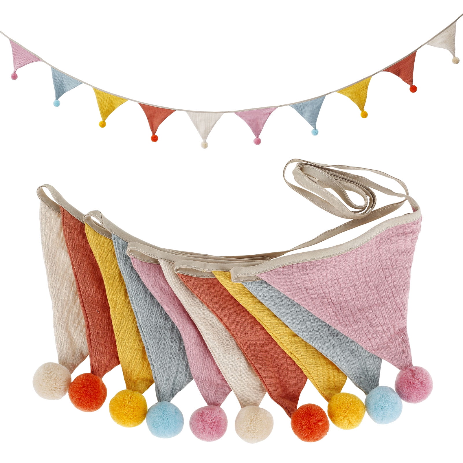 2Pcs Pennant Banner Flags Fabric Triangle Flag Banner Hanging Triangle ...