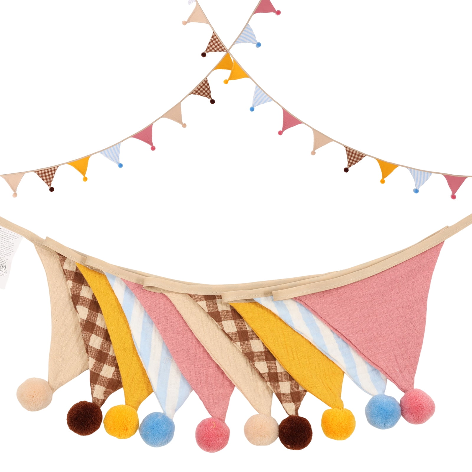 2Pcs Pennant Banner Flags, Triangle Bunting Garland Decorative Flags ...