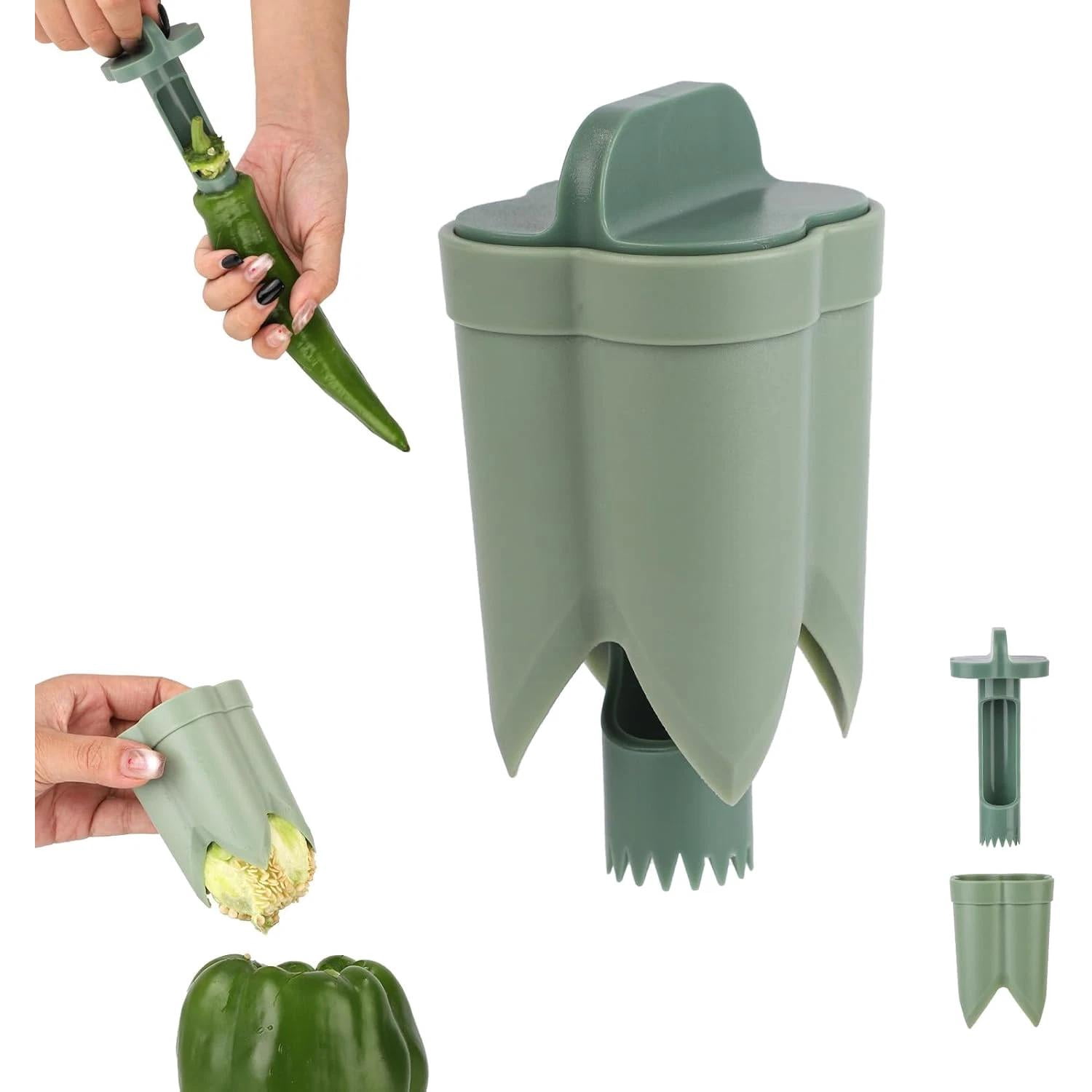 2Pcs Pepper Corer, 4.45X2.2X2.2In Pepper Deseeder Bell Pepper Corer ...