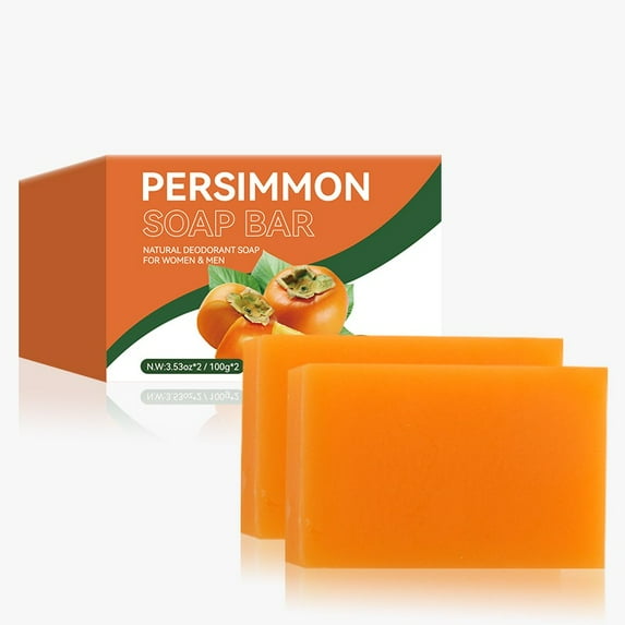 2Pcs Persimmon Soap Bar, Natural Deodorant Body Bar Soap, Deodorizing ...