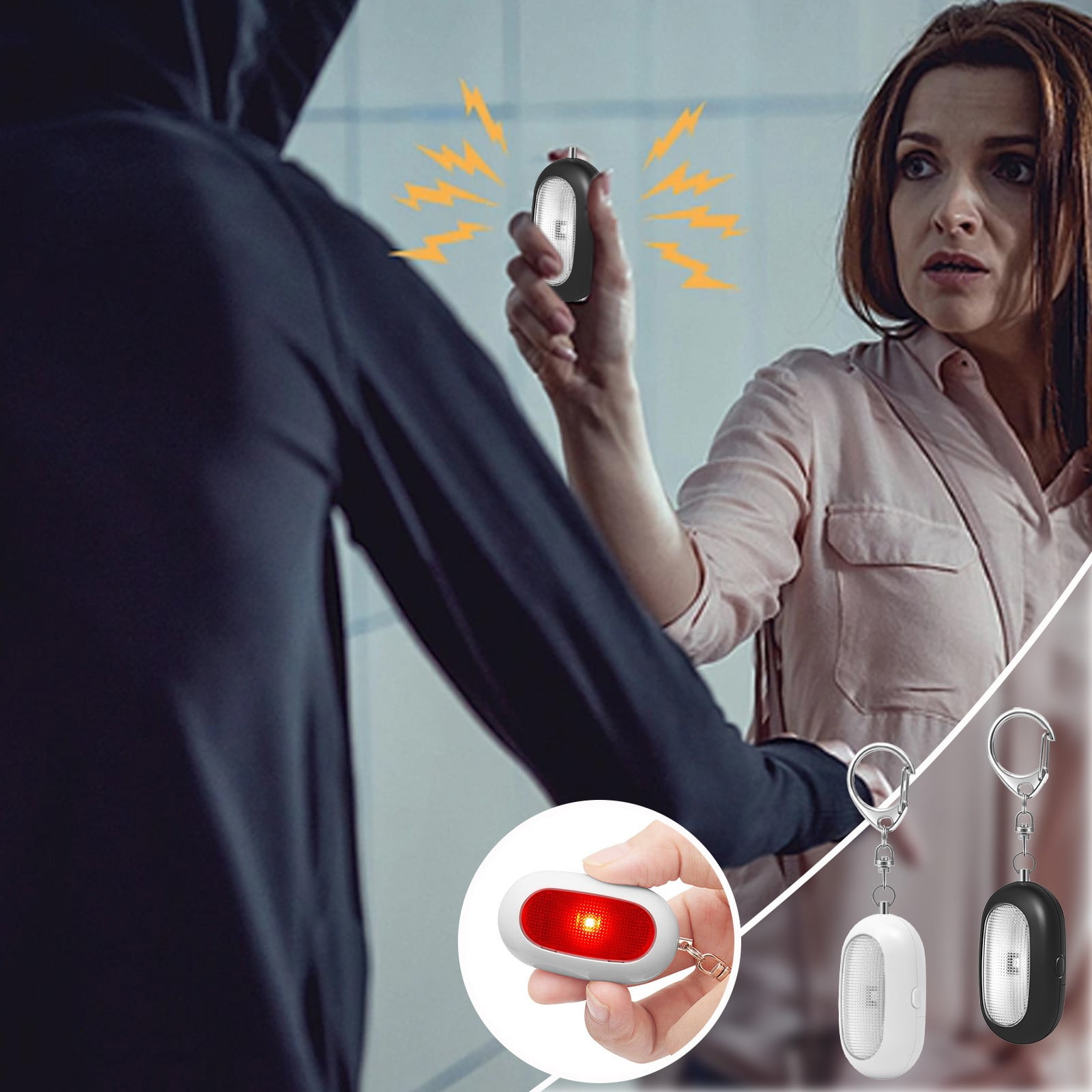 2Pcs Personal Safety Alarm, Yannianjz Personal Safety Alarm, LED ...