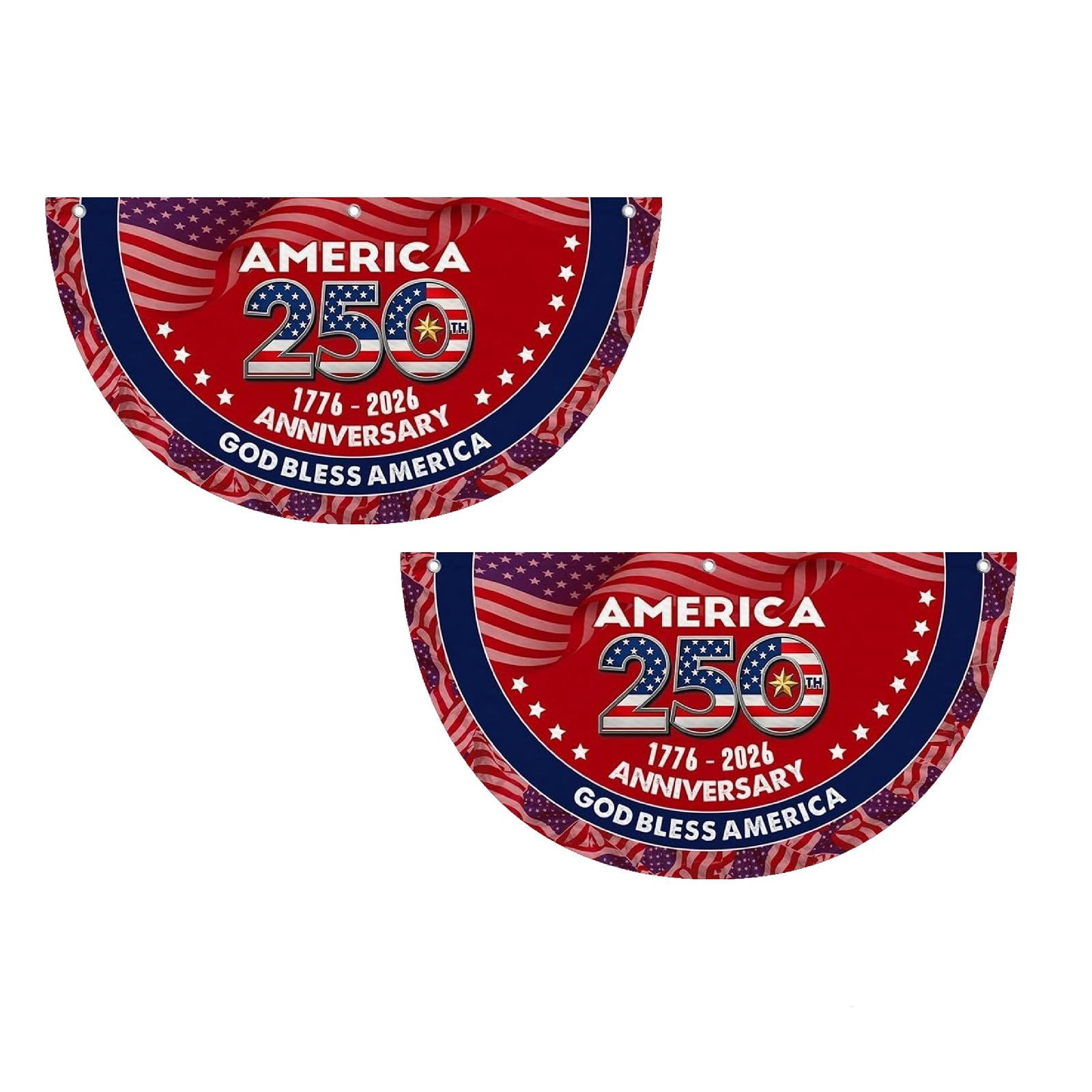 2Pcs Personalized Fan Flag America'S 250Th Anniversary Banner 3X6 Ft ...