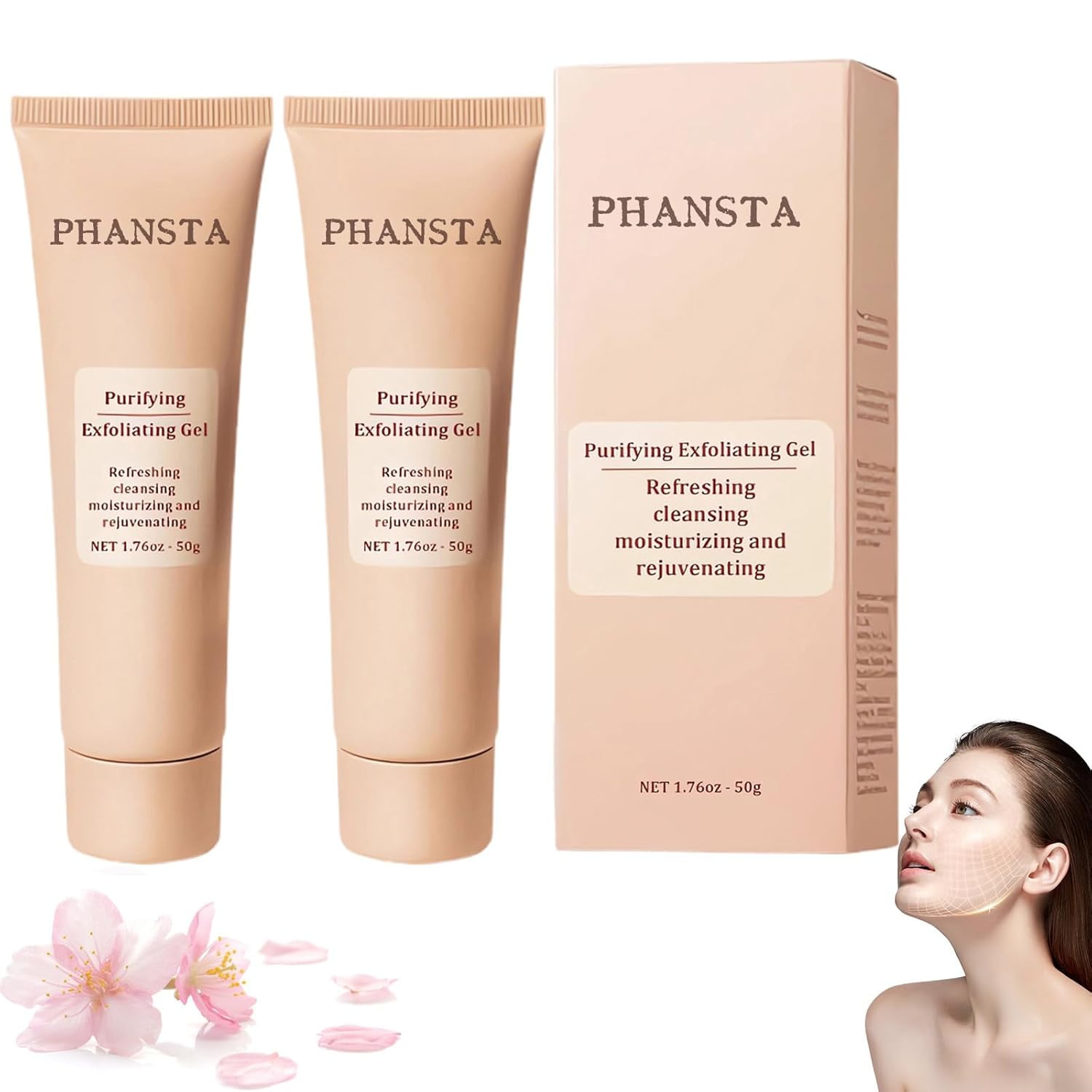 2Pcs Phansta Purifying Exfoliating Gel, Phansta Purifying Enzymes ...