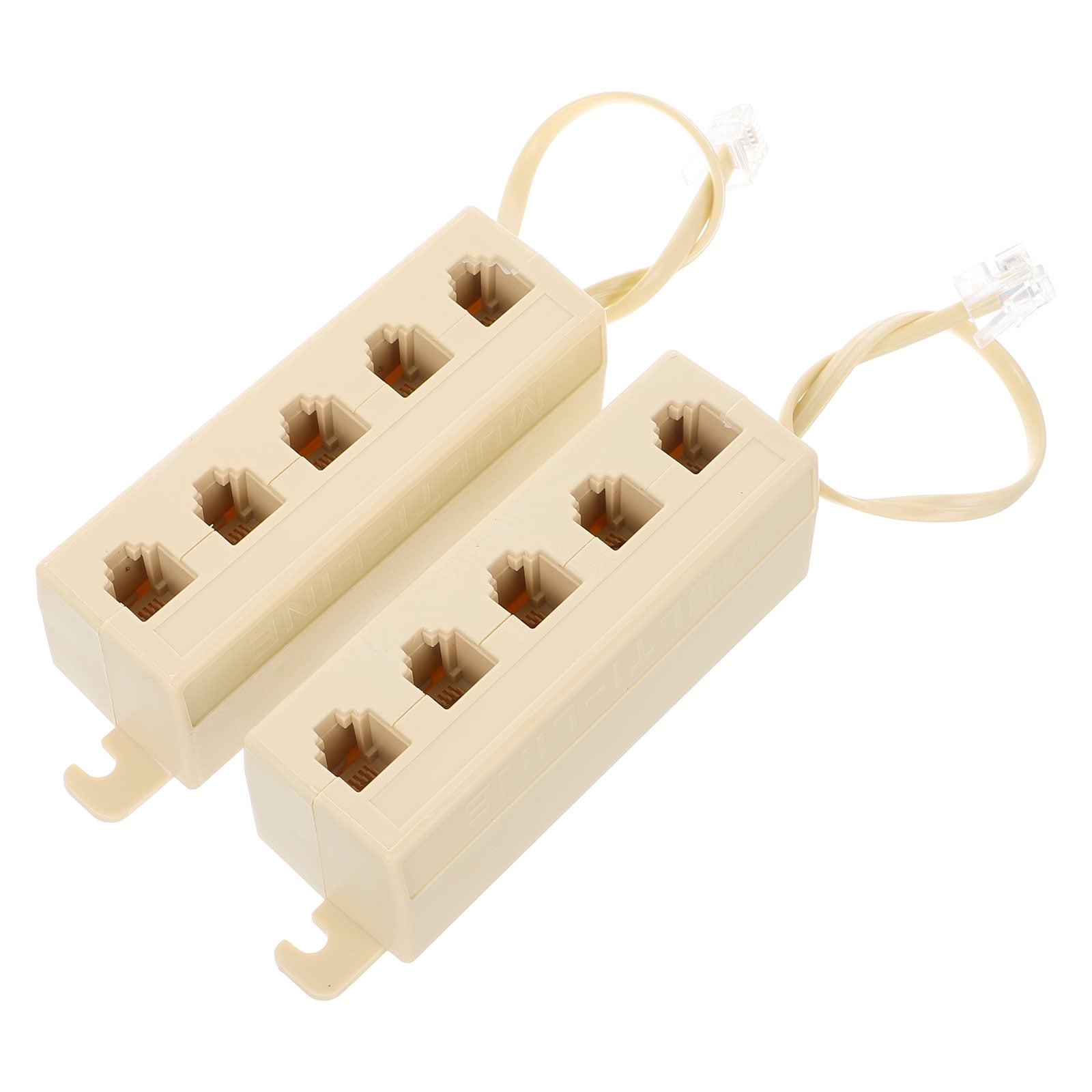 Pawsdot 2Pcs 5-Way Telephone Splitter Beige Adapter for Landline ...