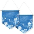 2Pcs Pin Display Banner Sea Coral Shell Patterns Wall Hanging Banners ...