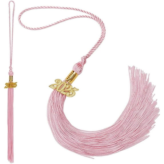 2Pcs Pink Graduation Tassel 2025 Tassels for Bachelor Caps with Golden ...