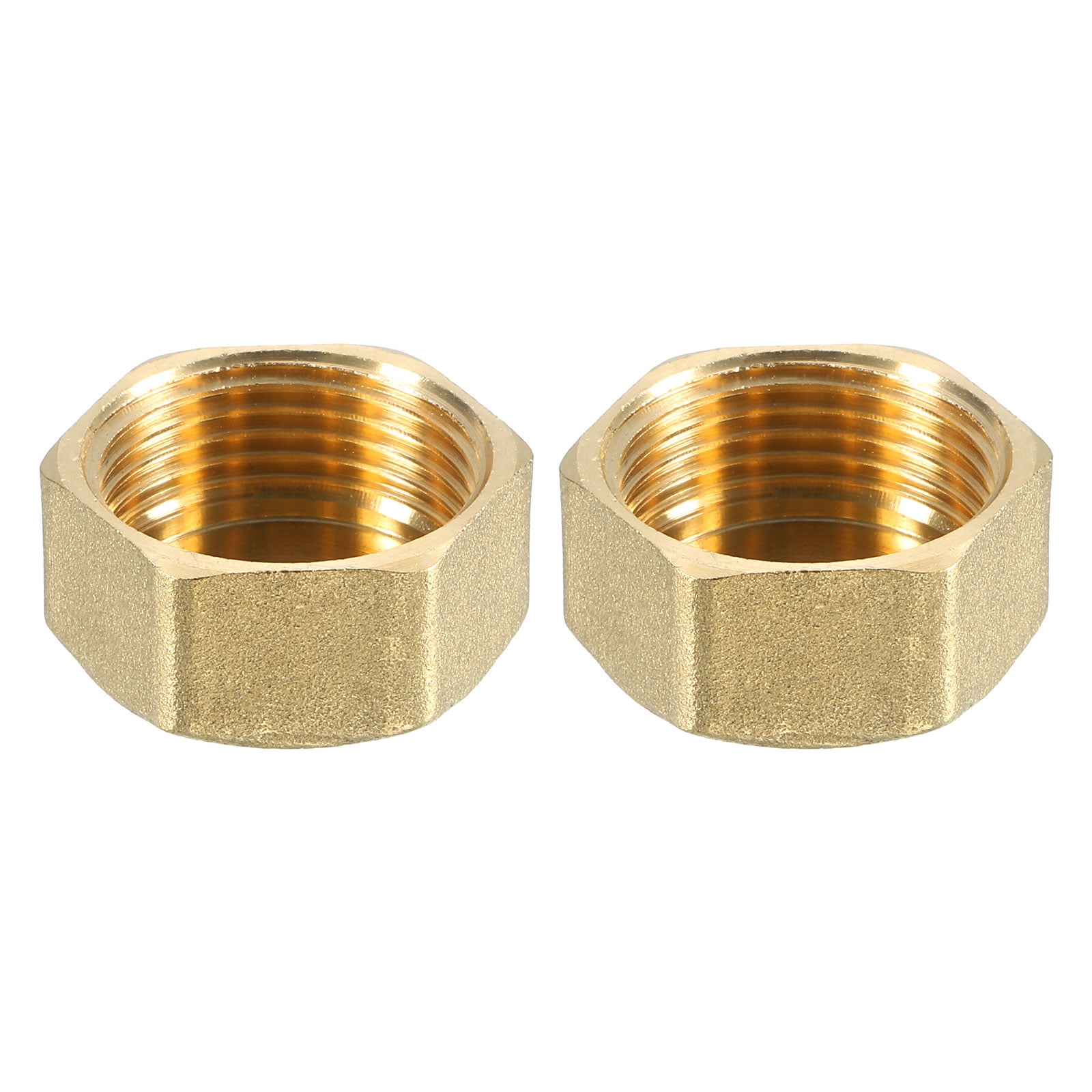 2Pcs Pipe Fitting Caps, G3/4" Brass Hex Thread Pipe Caps, Brass ...