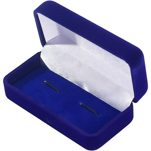 2Pcs Plant Velvet Cufflinks Boxes Midnight Blue Classic Rectangle Cuff ...