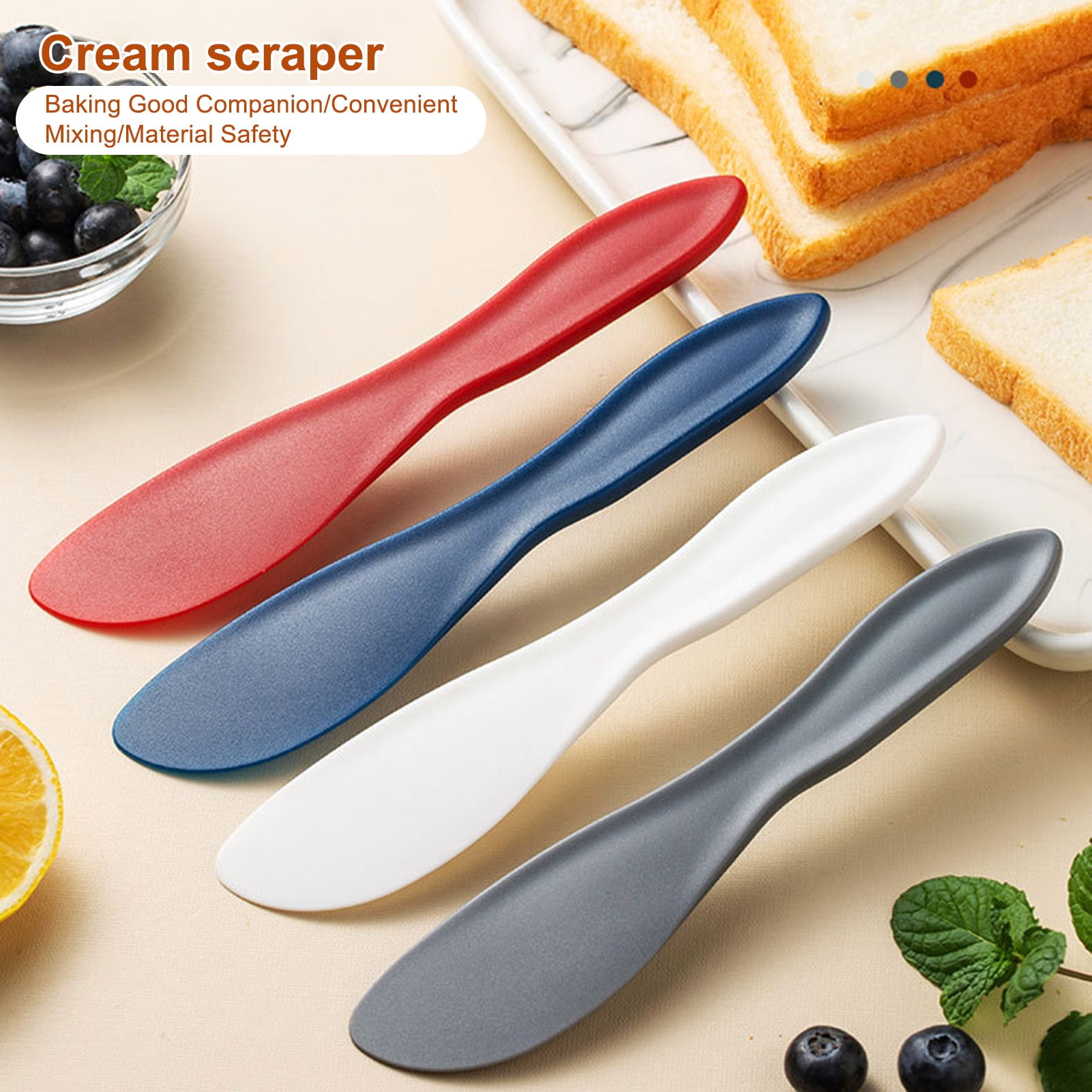 2Pcs Plastic Cake Spatula Food-Grade PP Material Colorful ...