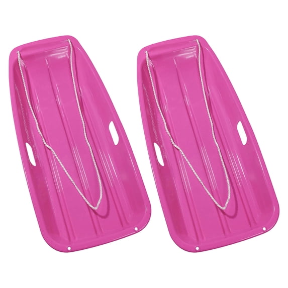 2Pcs Plastic Cold Resistant Toboggan Plastic Sled Board Snow Sled with ...