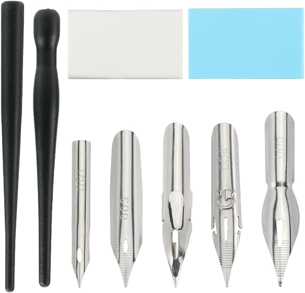 2Pcs Plastic Dip Pens Black Masking Fluid Drawing Ruling Straight Panel ...