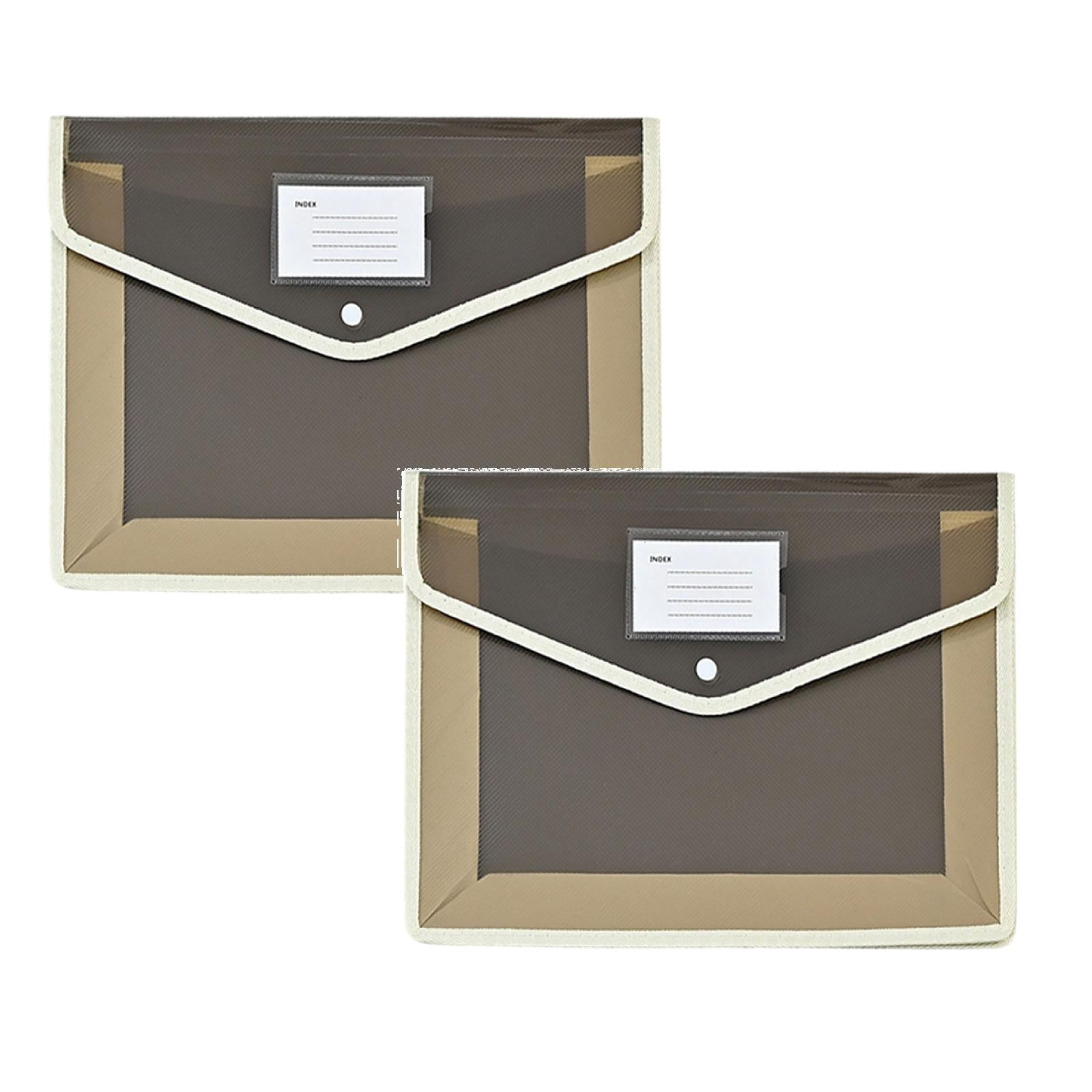2Pcs Plastic File Folder, Envelope Expanding File Wallet Document ...