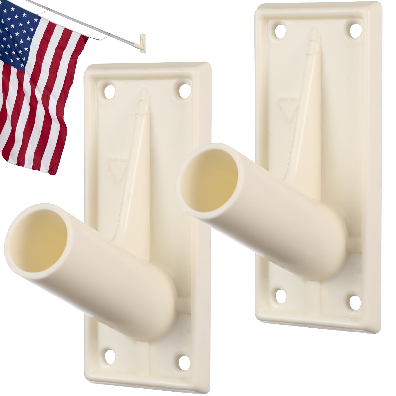 2Pcs Plastic Flag Pole Bracket Wall Mount Holder Rack Stand Base Flag ...