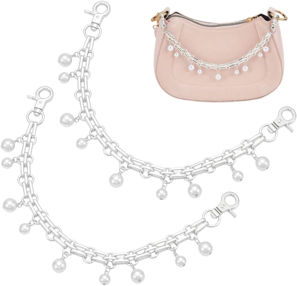2Pcs Plastic Imitation Pearl Round Beads Tassel Iron Purse Decorative ...