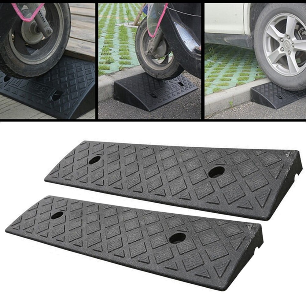 2Pcs Plastic Kerb Ramp Non-Slip Threshold Ramp 30Mm Height For Cars ...