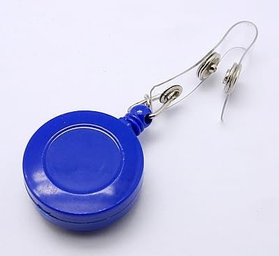 2Pcs Plastic Retractable Badge Reel with Iron Findings 80x32x15mm Blue ...