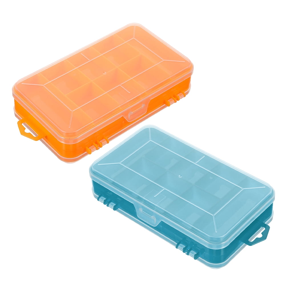 2Pcs Plastic Organizer Box with Double Sided Compartments for Beads ...