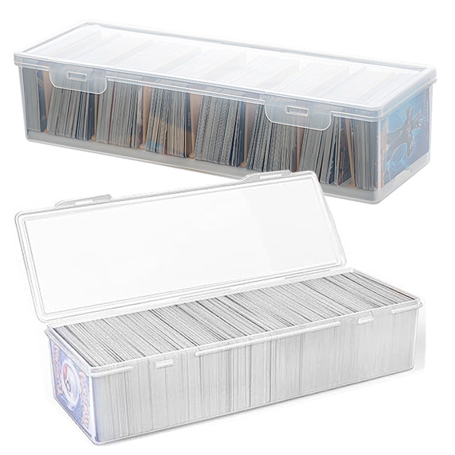 2Pcs Playing Card Deck Box,Bexikou Clear Trading Card Case Card Empty ...