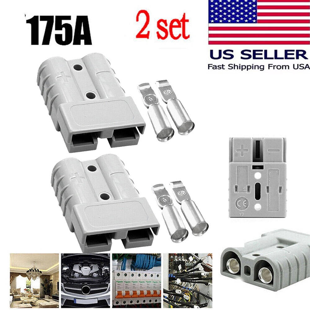 2Pcs Plug Cable Terminal Battery Power Connector 175A Grey New ...