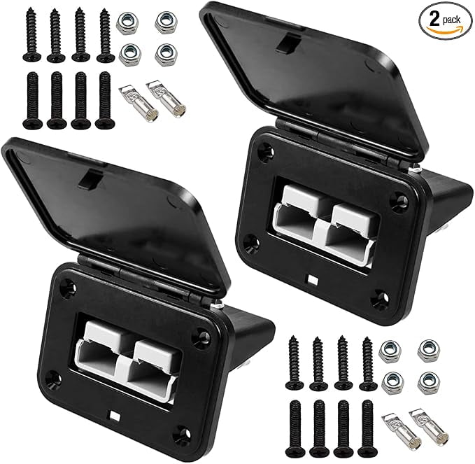 2Pcs Plug Mounting Panel, 120A Plug Panel Base with Dust Cover, Socket ...