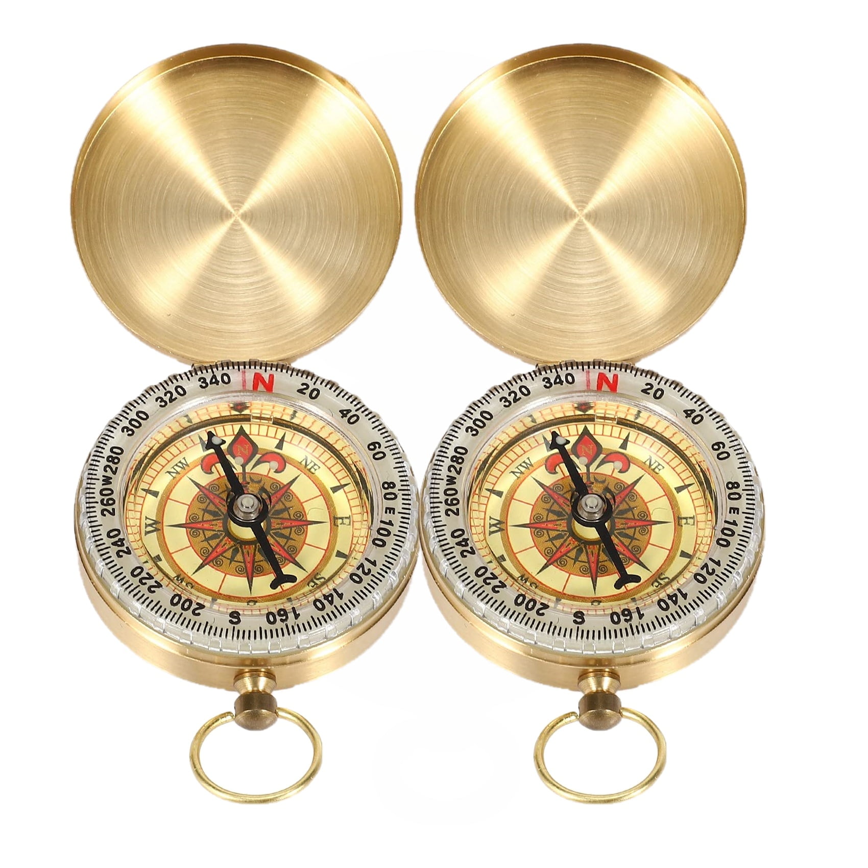 2Pcs Pocket Compass Classic Pocket Style Orienteering Compass Glow in ...