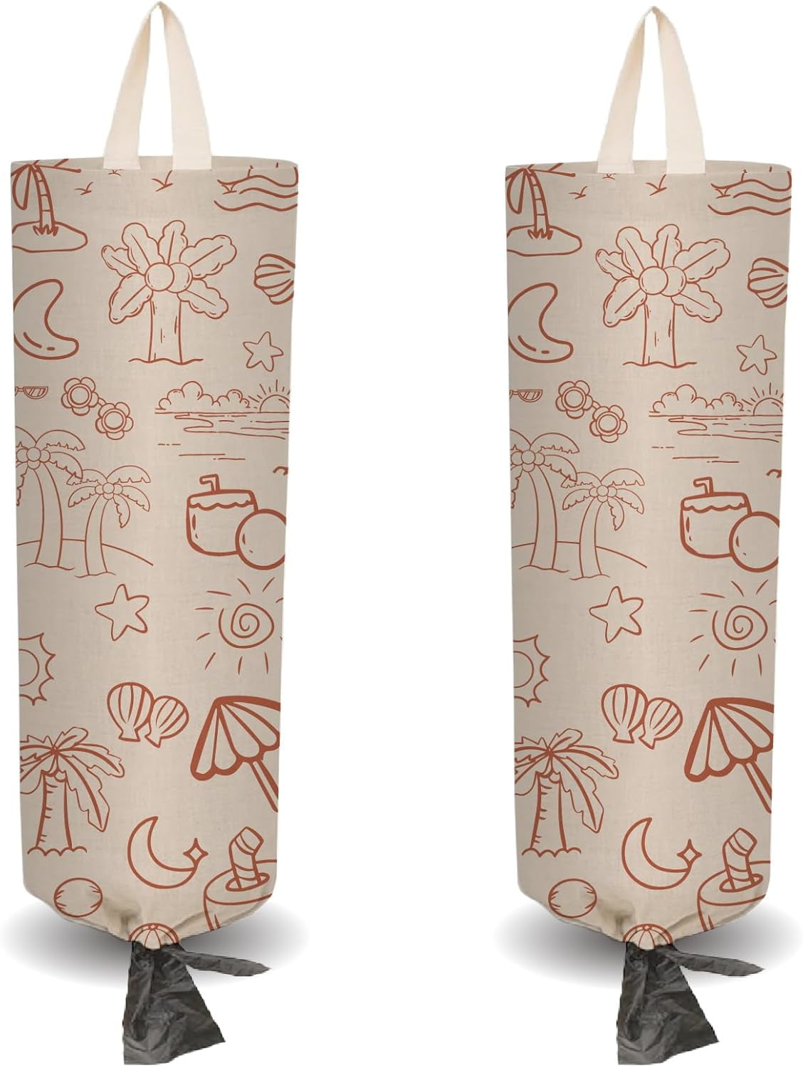 2Pcs Polyester Storage Bags Cloth Printed Storage Rectangle Bags with ...