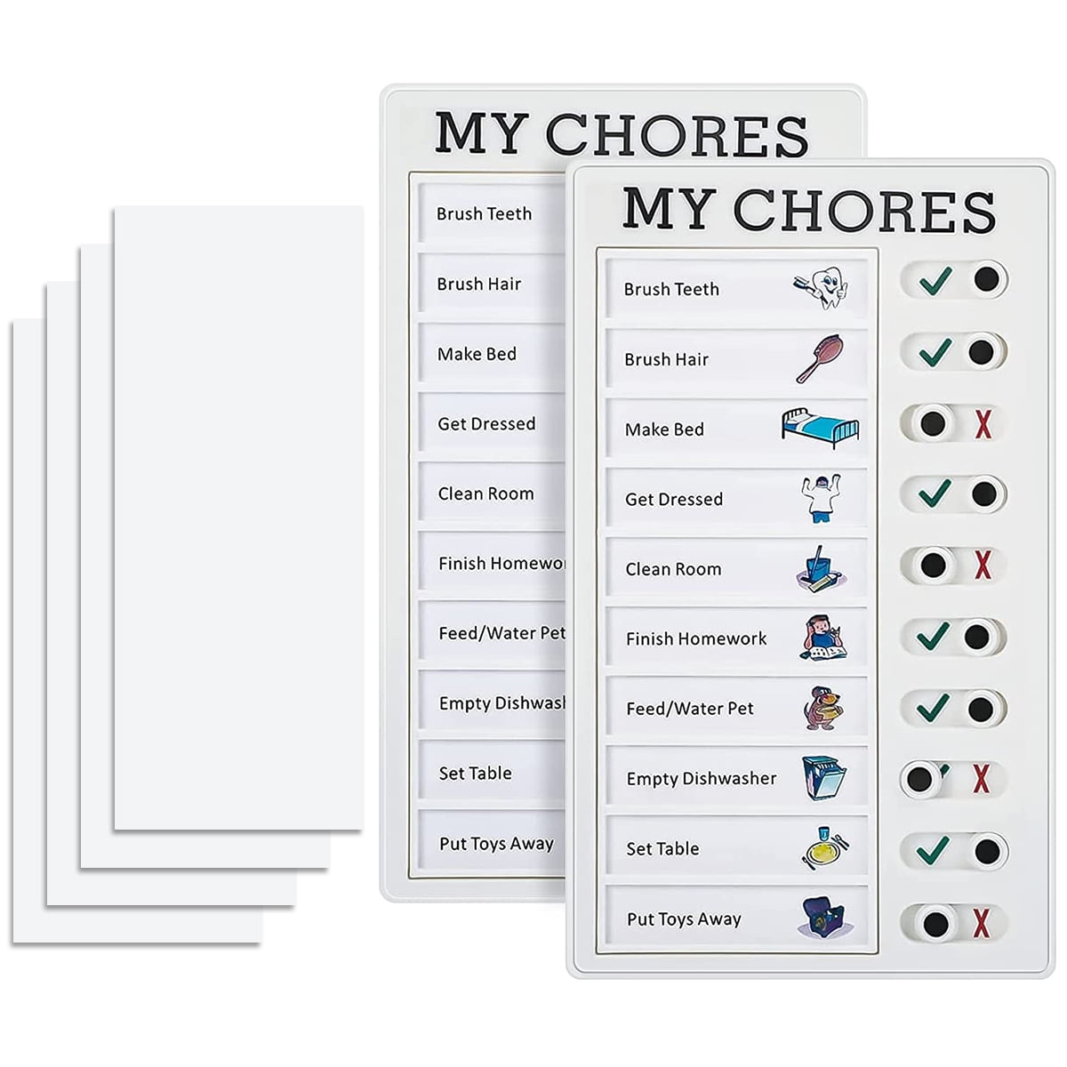 2Pcs Portable Chore Chart Memo Boards-4.7x7.9 Inch Detachable Message ...