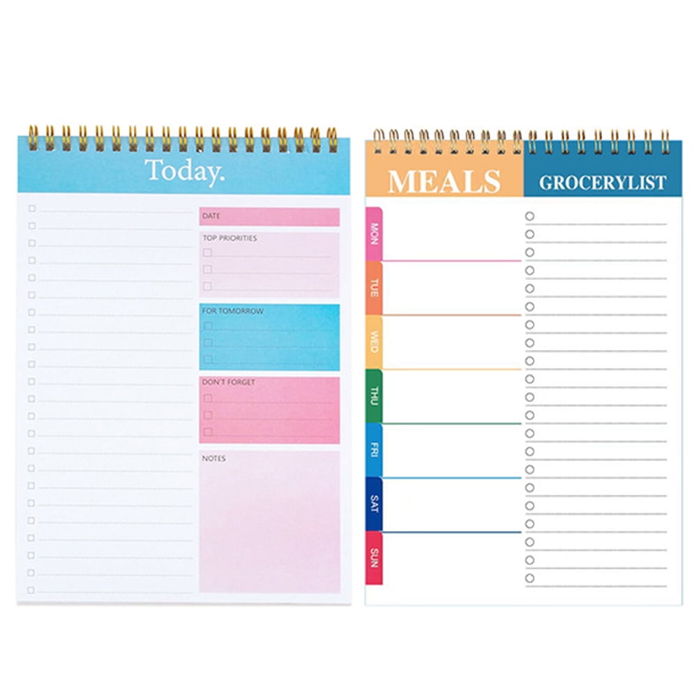 2Pcs Portable Planner Notepad Undated Planner Notepad Daily Planner ...